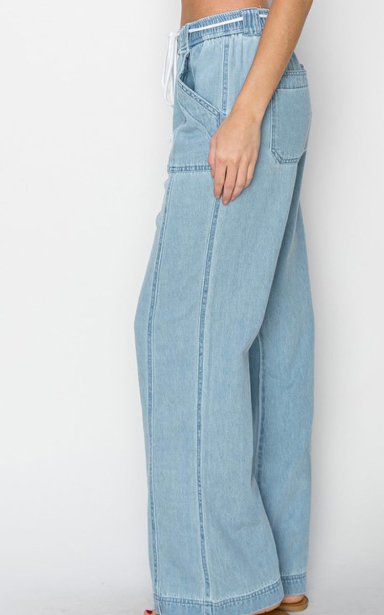 Daria High Rise Drawstring Denim – Mabel & Lou Boutique