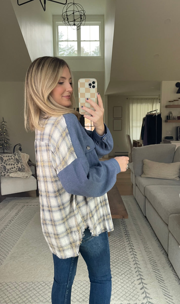Plaid Waffle Mix Vintage Shacket – Mabel & Lou Boutique