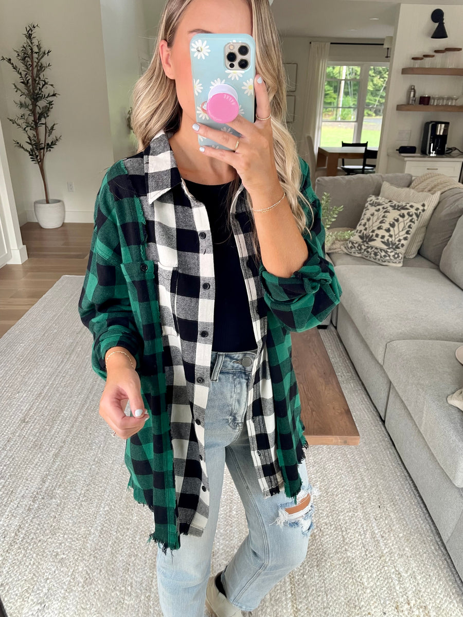 Carry On Colorblocked Flannel – Mabel & Lou Boutique
