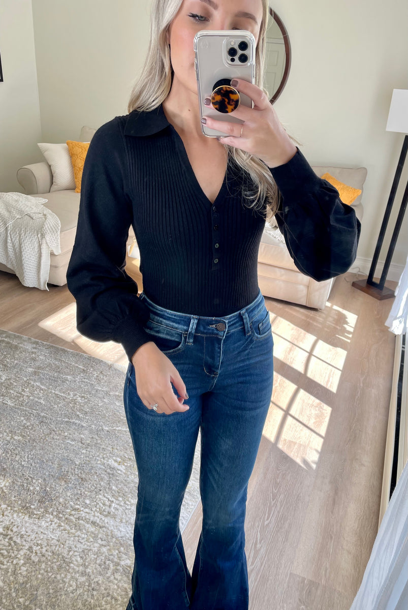 Balloon Sleeve Ribbed Bodysuit – Mabel & Lou Boutique